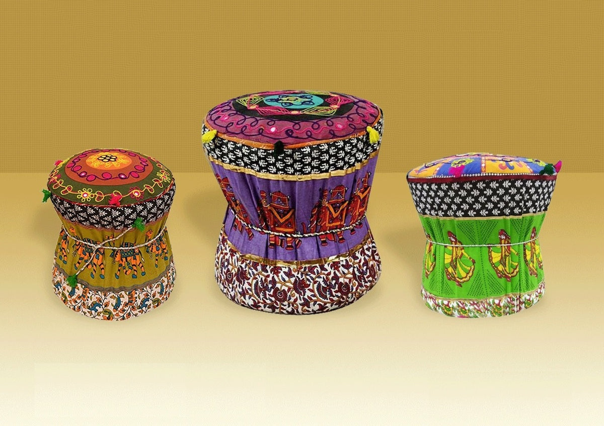 Mudda-Buy Colorful Rajasthani Muda Online at Best Price — Bharat Wholesales