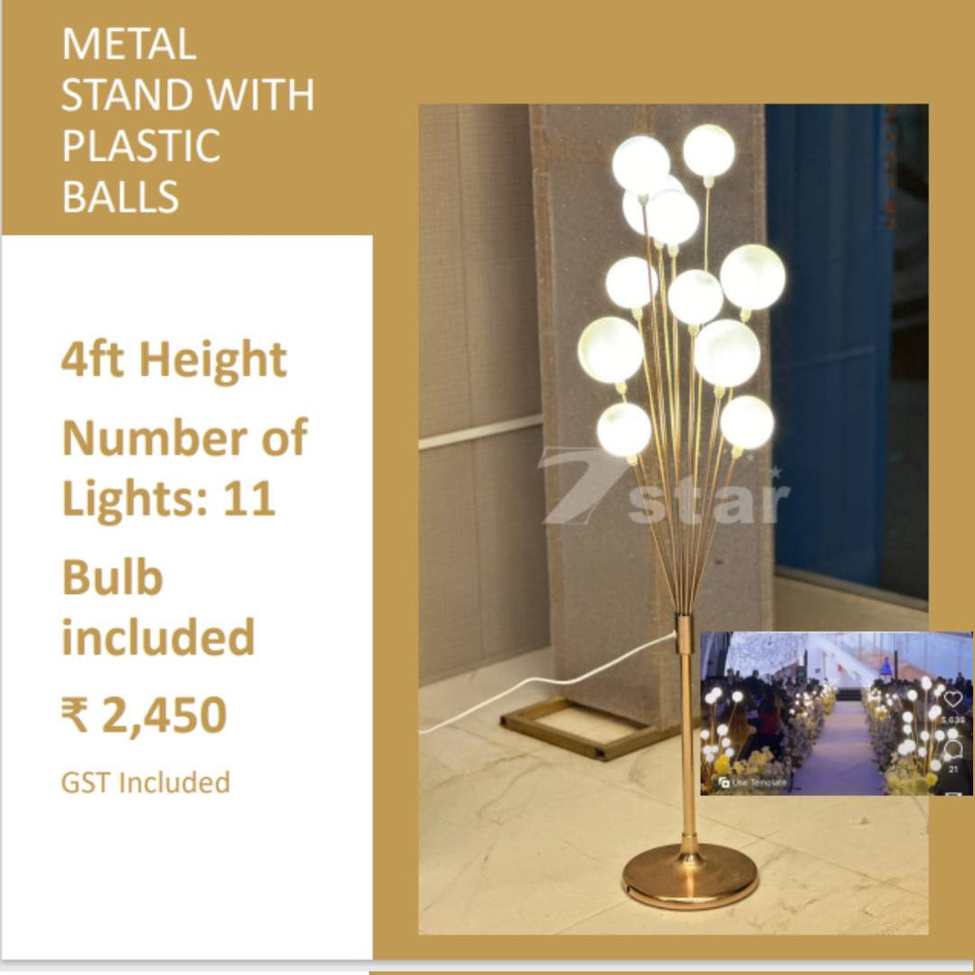 Metal Stand With Plastic Balls | 4ft Height, Number Of Lights 11 Bulb ...