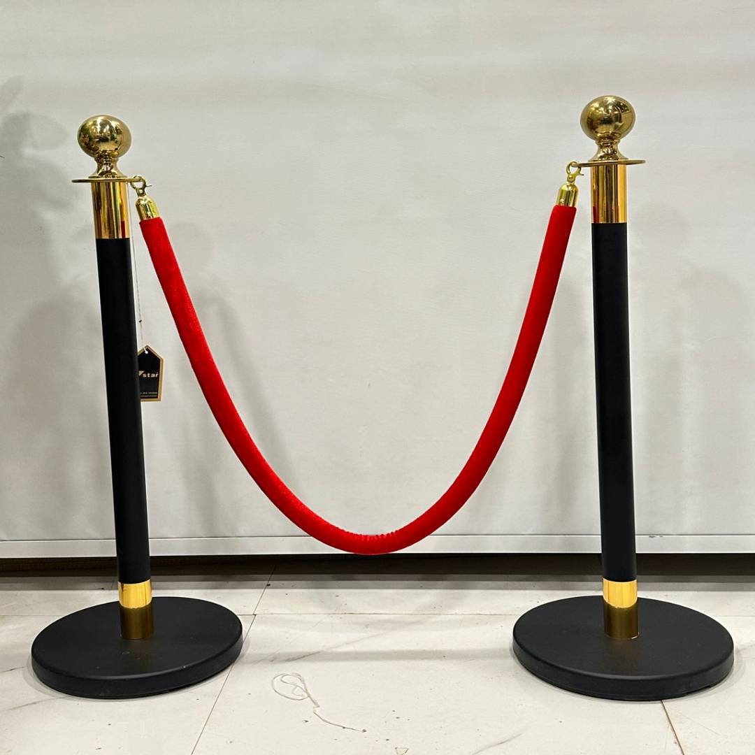 Crowd Control Stainless Steel Queue Manager (Barriers) Poles with Red ...