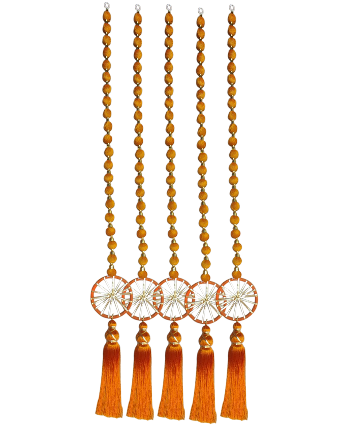 Orange Hanging Ladi For Decor | Set Of 5 Pcs — Bharat Wholesales
