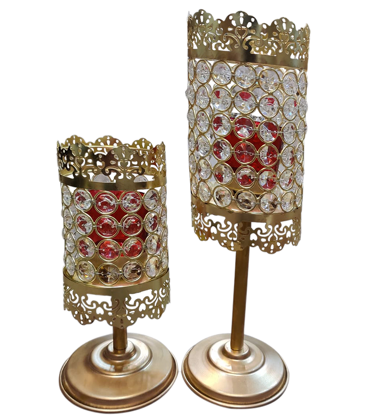 Gold Metal Glass Stand For Decor | Set Of 2 Pcs — Bharat Wholesales