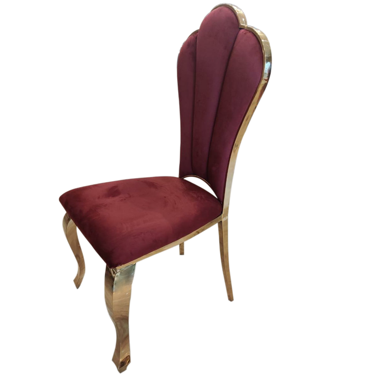 Stainless Steel Maroon Dining Chair For Wedding & Home Decor — Bharat ...